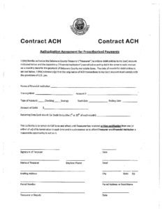 contract ach - Treasurer